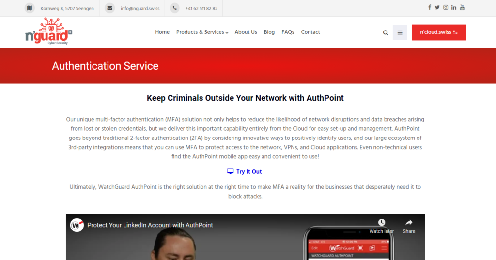 Service d'authentification | n'guard.swiss | Essayez-le dès aujourd'hui!